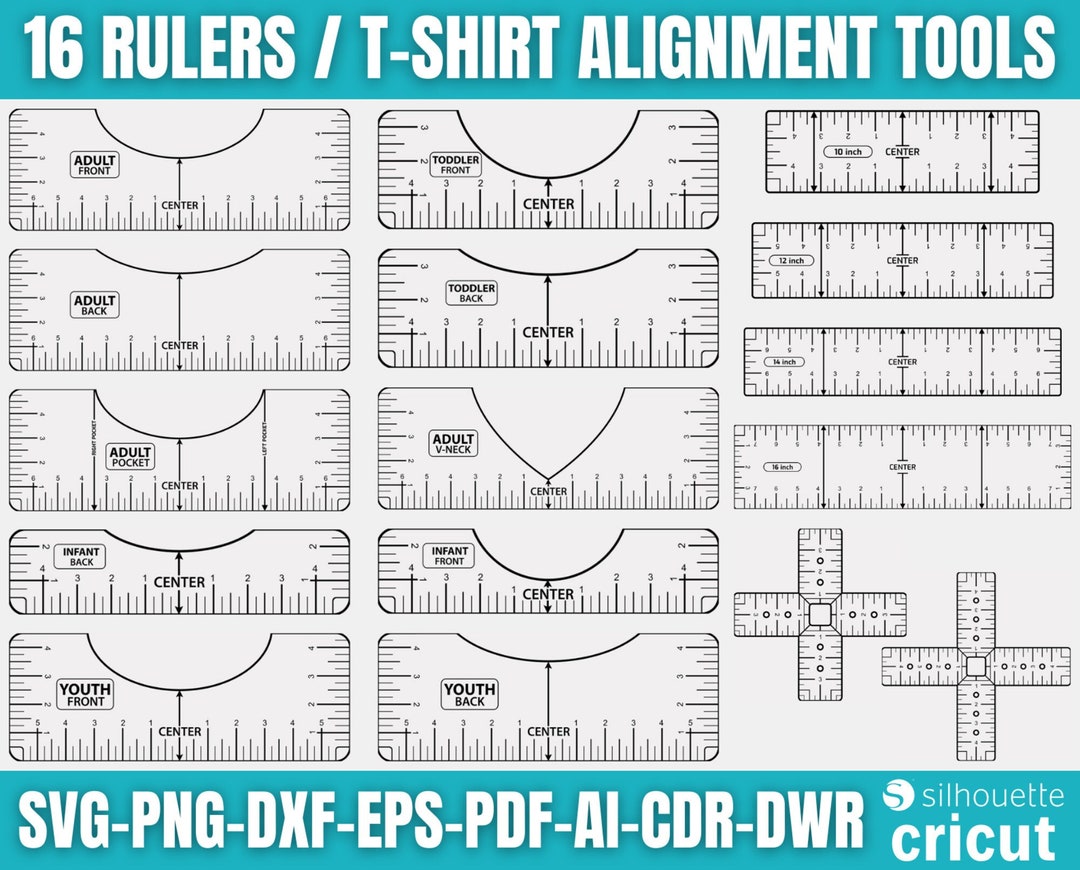 T-shirt Alignment Tool SVG, Tshirt Ruler Svg, T-shirt Placement Guide ...