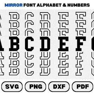 Mirror Font SVG, Stacked Font SVG, Sports Font SVG, Stacked Alphabet ...