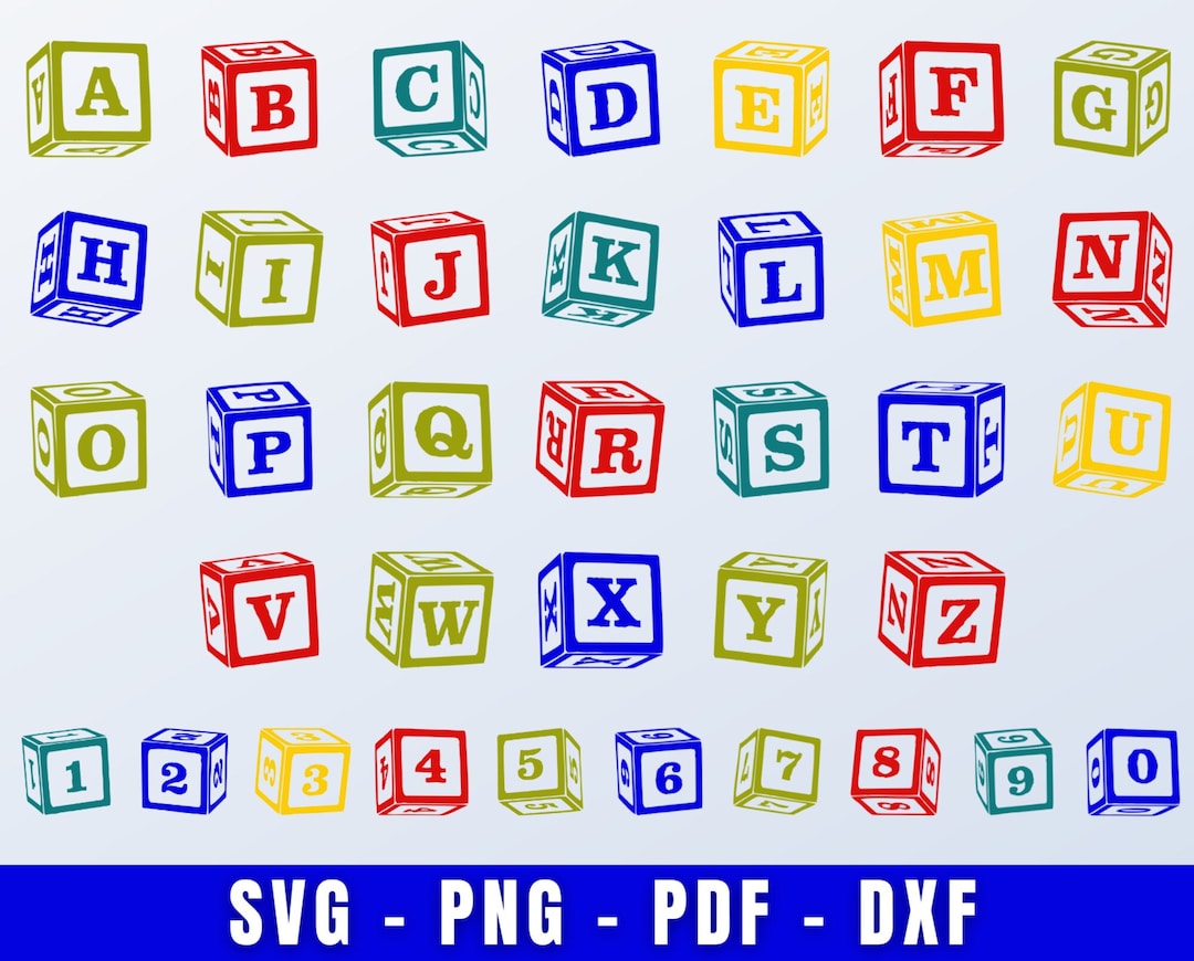 Blocks Font SVG | Toy Blocks Font SVG | Alphabet Blocks SVG | Toy Block ...