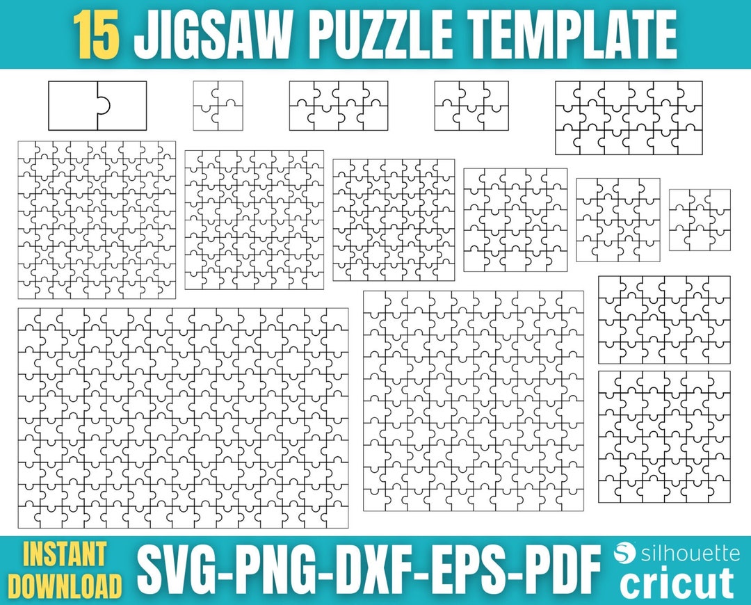 Jigsaw Puzzle Template, Puzzle Template SVG, Jigsaw Puzzle SVG, Puzzle ...