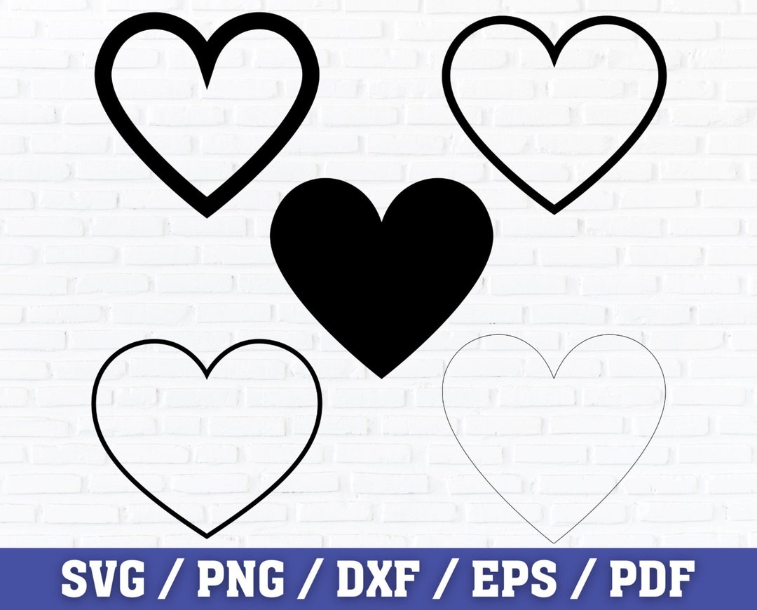 Buy Hearts Svg Bundle, Heart Outline Svg, Heart Cut Files, Heart ...
