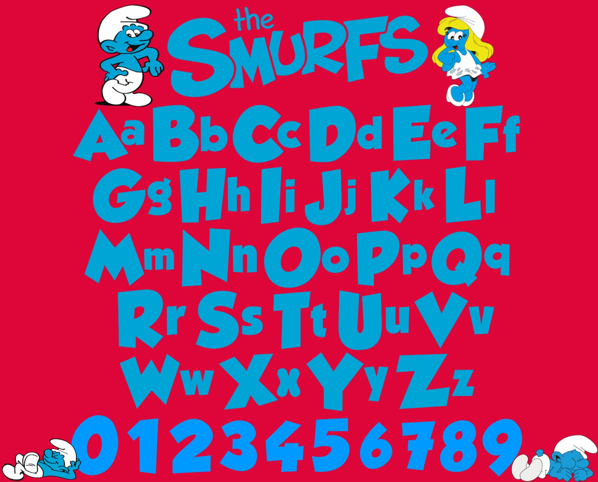 Smurfs SVG Bundle Smurfs Font SVG Files for Cricut Smurfs - Etsy Australia
