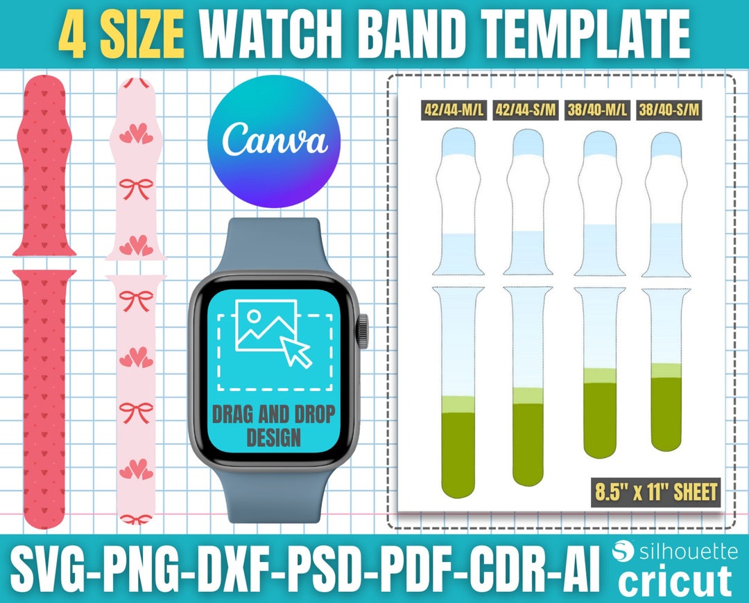 Iwatch Band Template, Watch Band Template, Watch Band Svg, Watch Band ...