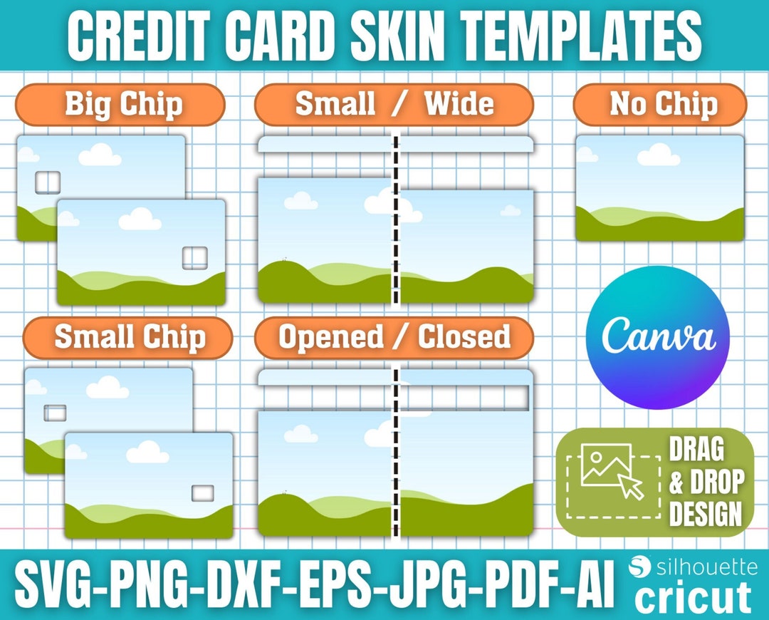 Credit Card Skin Template, Debit Card Cover Template Svg, Credit Card ...