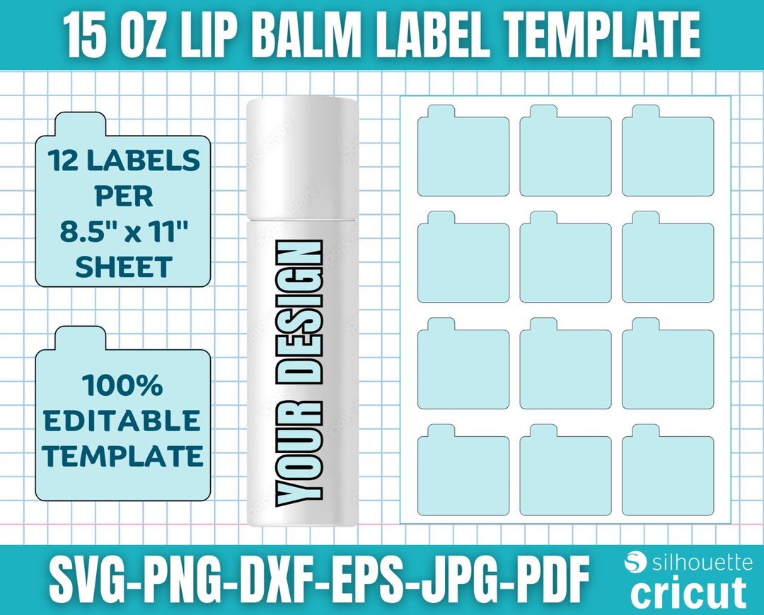 Lip Balm Label Template, Lip Balm Labels, Lip Balm Wrap Packaging ...