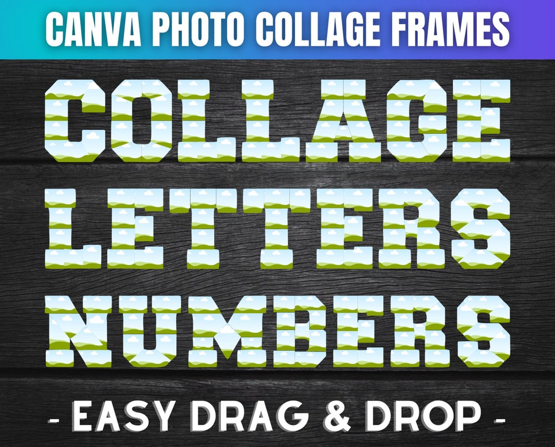 Canva Photo Collage Letters & Numbers, Canva Frames, Canva Templates ...