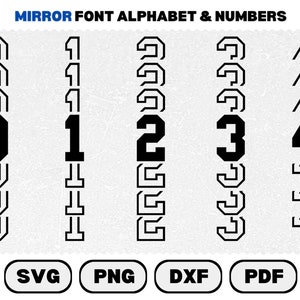 Mirror Font SVG, Stacked Font SVG, Sports Font SVG, Stacked Alphabet ...