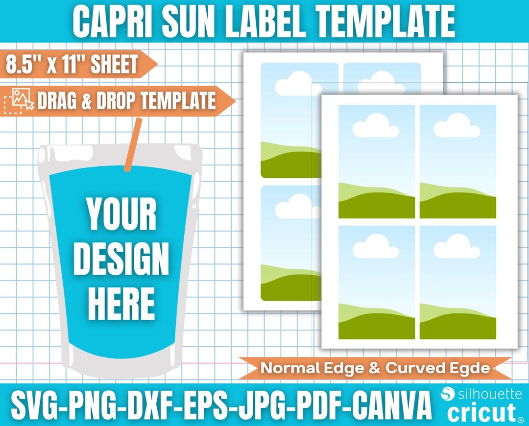 Capri Template Svg, Blank Capri Sun Template, Juice Pouch Label, Juice ...