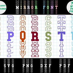 Mirror Font SVG, Stacked Font SVG, Sports Font SVG, Stacked Alphabet ...