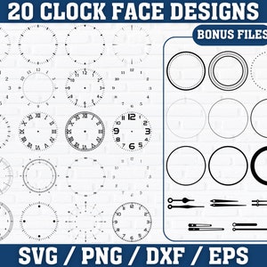 Clock Face Svg Bundle, Clock Face Svg, Clock Face Clipart, Clock Face ...