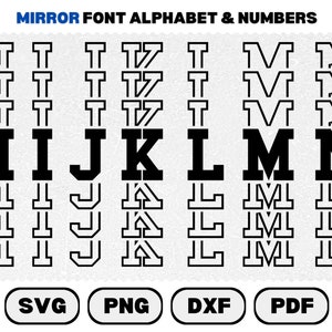 Mirror Font SVG, Stacked Font SVG, Sports Font SVG, Stacked Alphabet ...