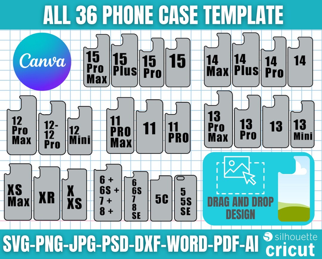 36 Phone Case Template Mega Bundle, iPhone Case Template, iPhone ...