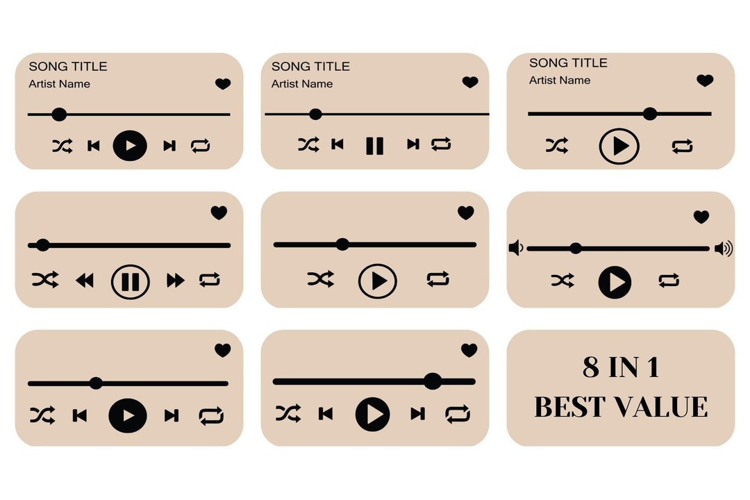 Music Player SVG Bundle | Music Player Display | Audio Control SVG ...