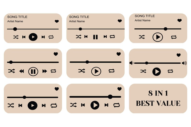 Music Player SVG Bundle Music Player Display Audio Control - Etsy