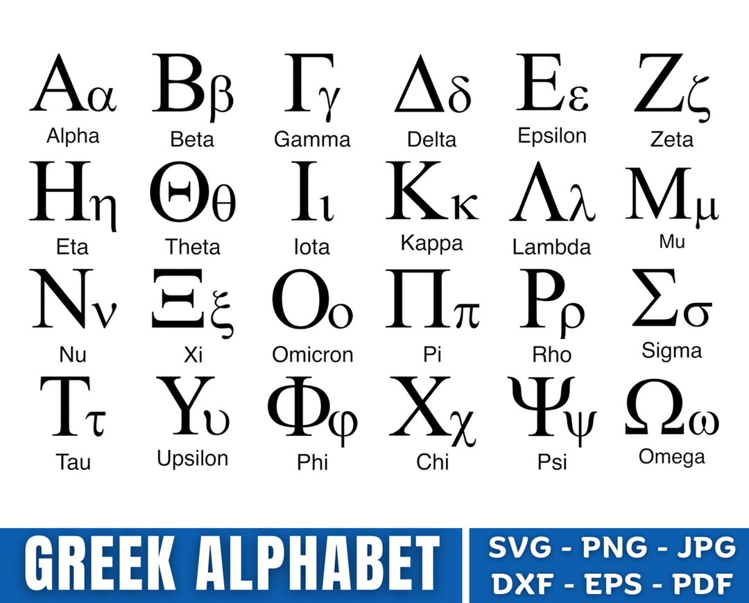 File SVG ALFABETO GRECO Clipart alfabeto greco lettere - Etsy Italia