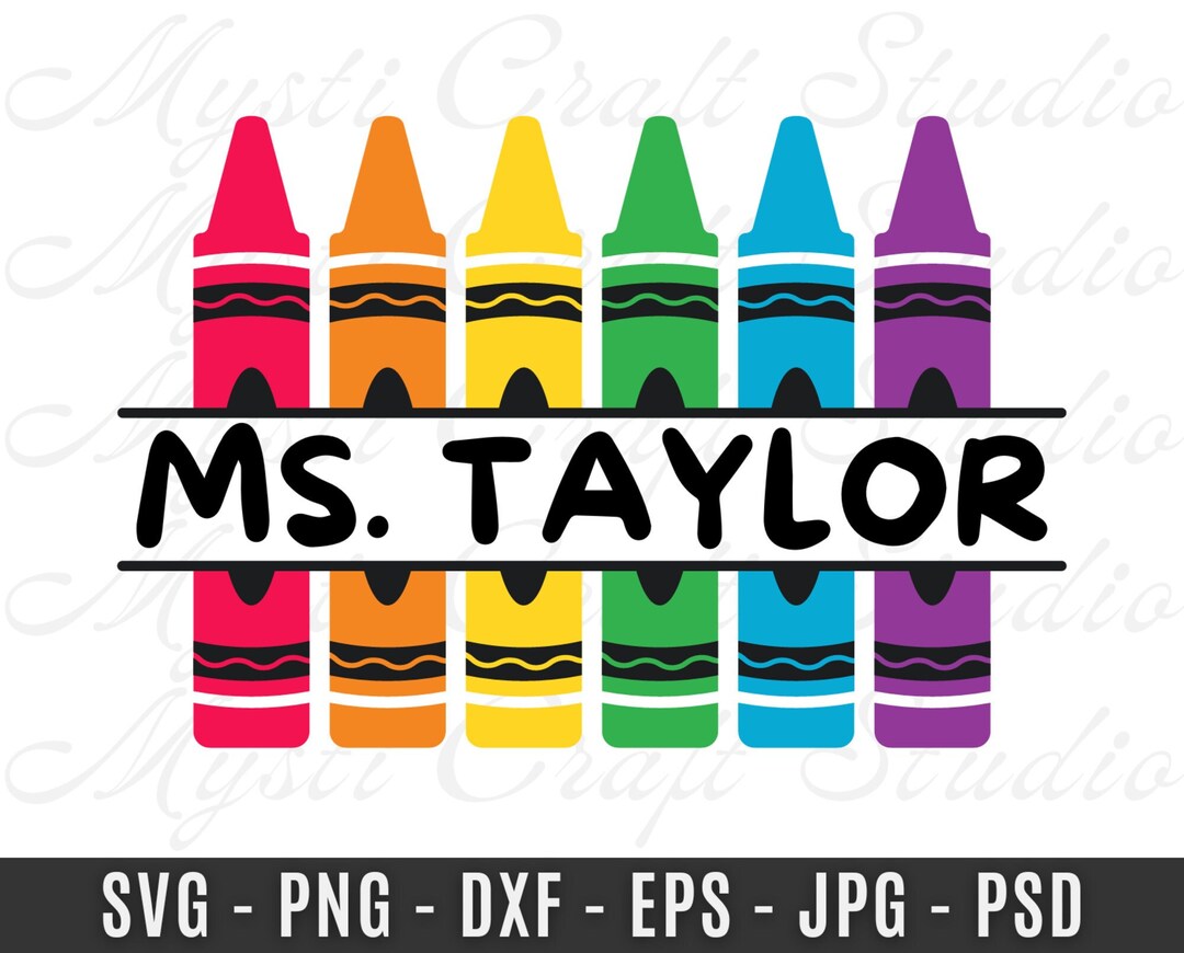 Crayon Monogram Svg, Teacher Monogram Svg, Crayon Svg, Crayon Set Svg ...