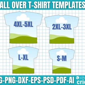 All Over T-shirt Template, T-shirt Design Template, All Over T-shirt ...