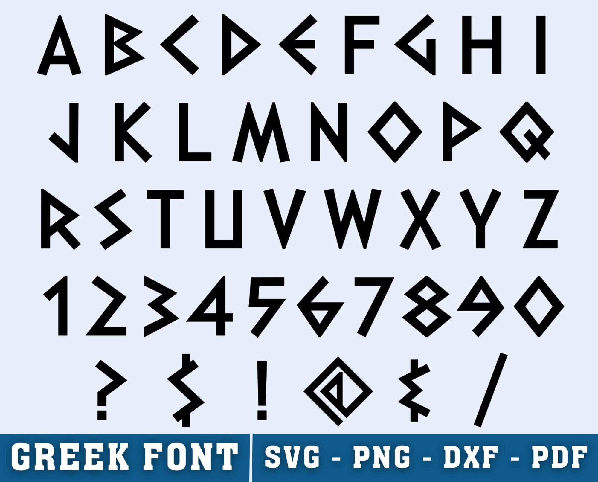 Fuente Griega Svg Png Alfabeto Griego Letras Y Números Etsy México