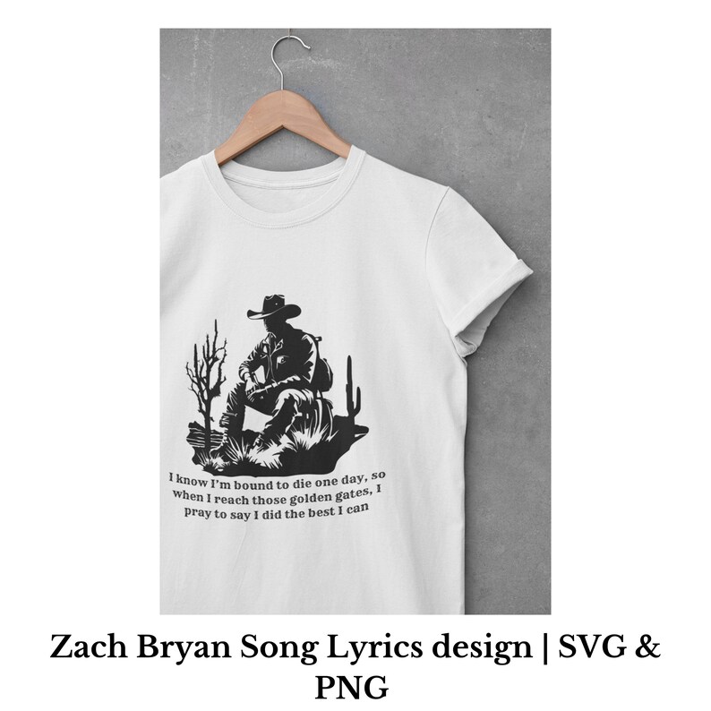Zach Bryan SVG and PNG Digital Download, Cowboy Tees, Cowgirl Tees ...