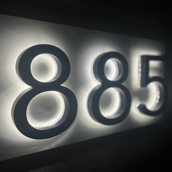 Modern Backlit House Numbers - Etsy