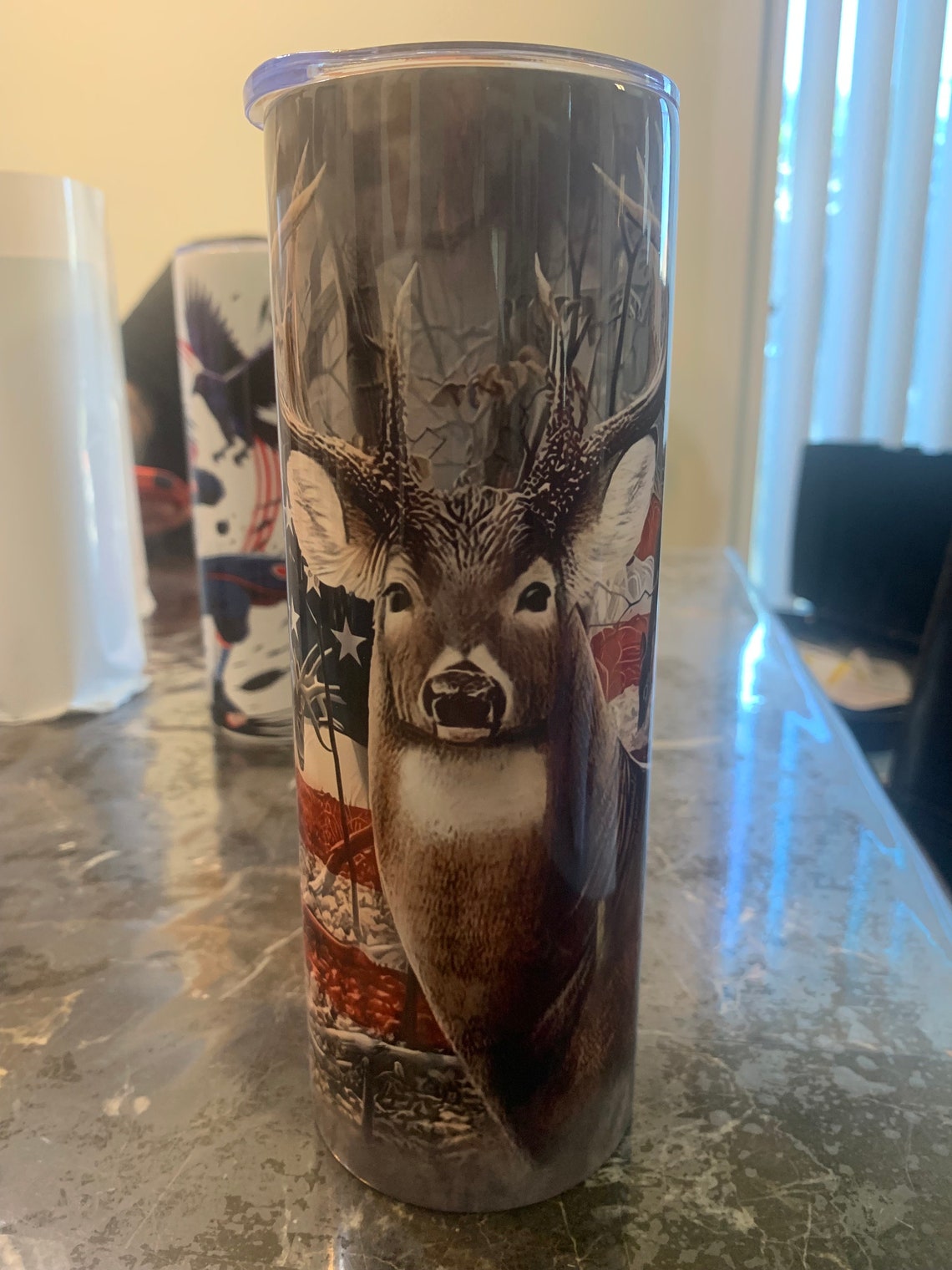 Deer Hunting Tumbler, Stainless Steel 20oz Insulated Skinny Tumbler ...