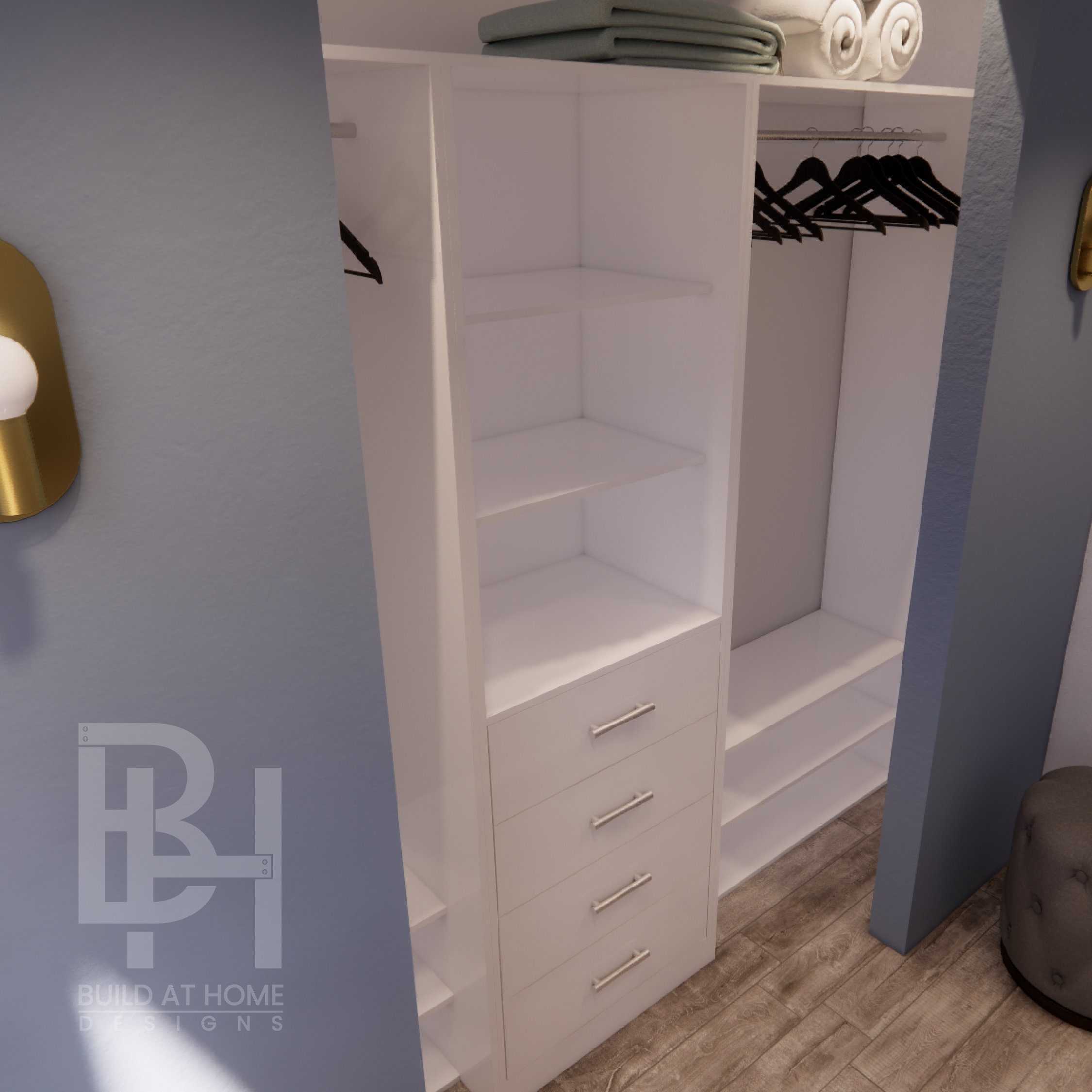 Build Plans Walk-in Closet Wardrobe, Assembly Manual PDF, Master Closet ...