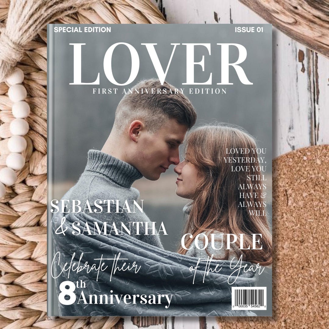 Anniversary Magazine for Boyfriend, Couples Magazine Templates ...