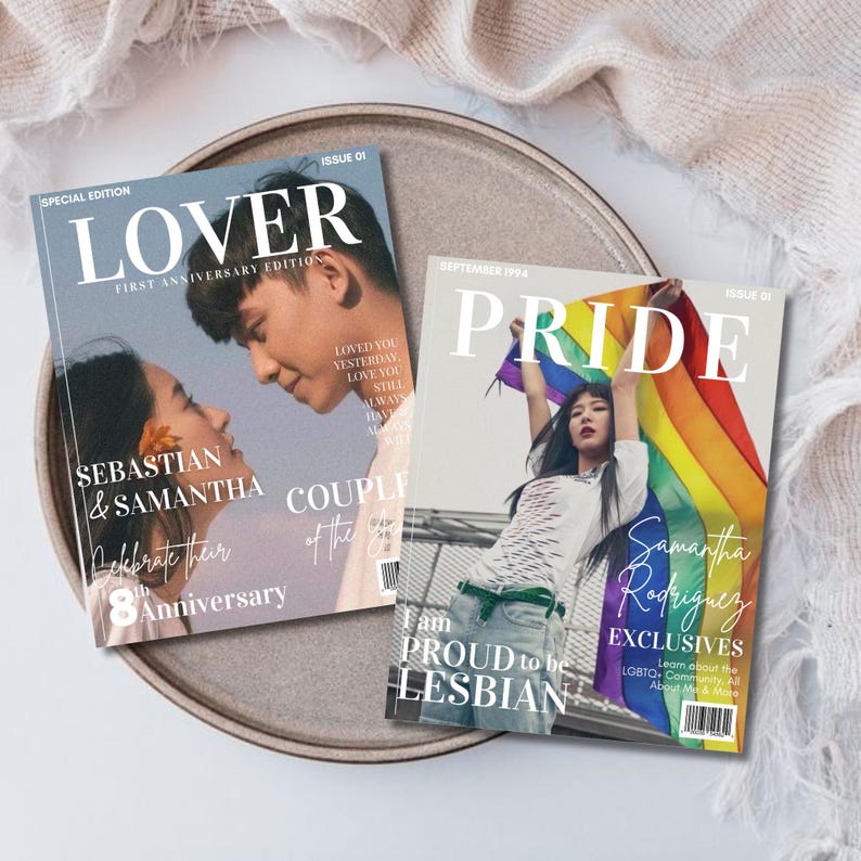 Anniversary Magazine for Boyfriend, Couples Magazine Templates ...