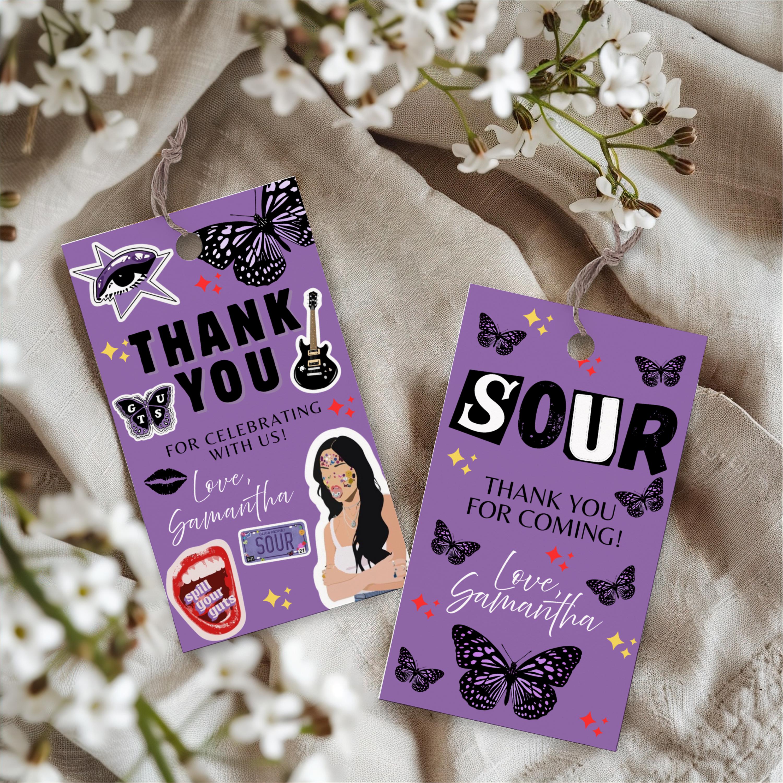 Sour Birthday Themed Party Purple Invitations, Guts Birthday Themed ...