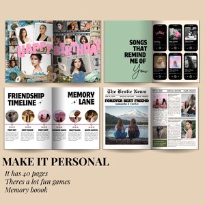 Birthday Magazine for Best Friend Templates Bestie Edition, 40 Pages ...