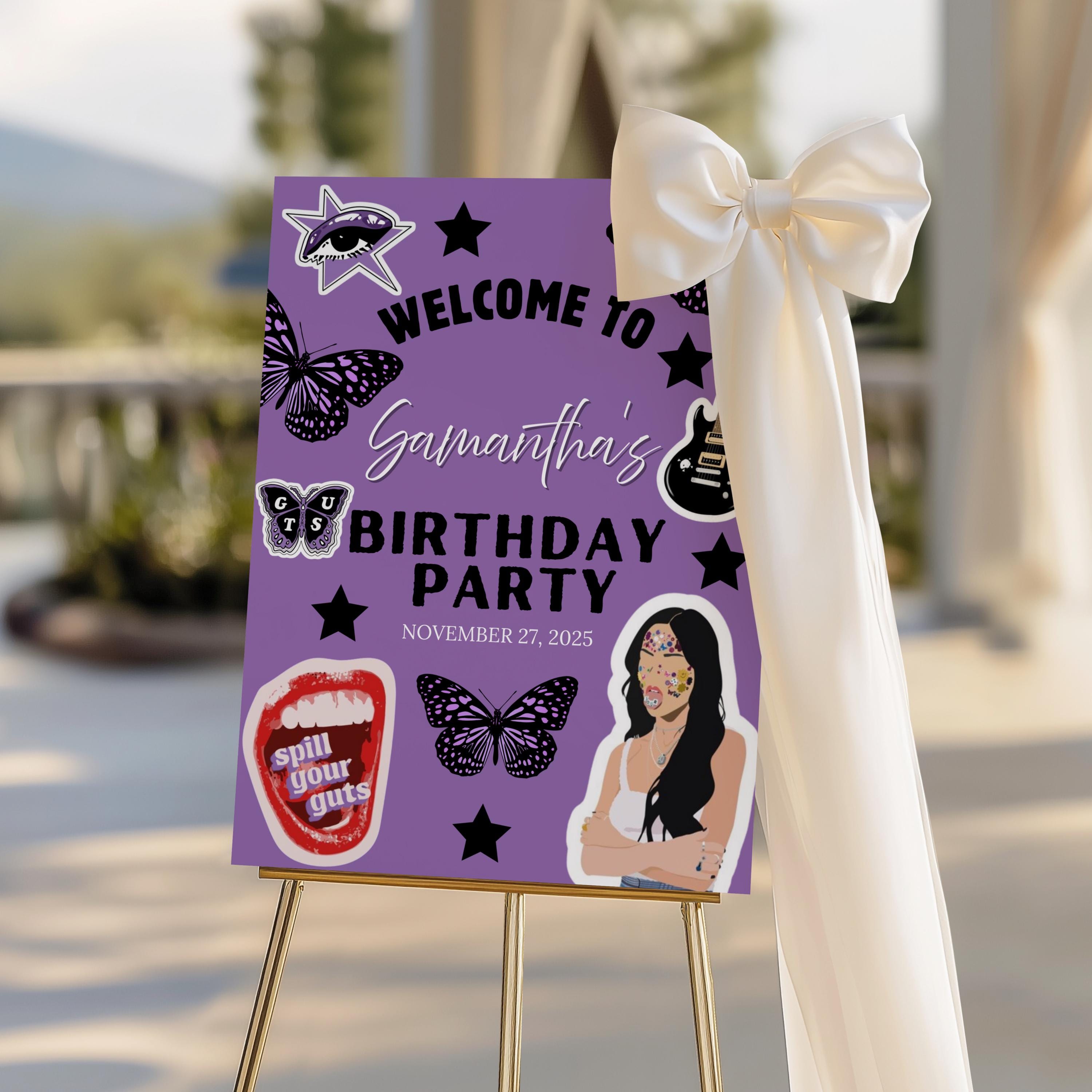 Sour Birthday Themed Party Purple Invitations, Guts Birthday Themed ...
