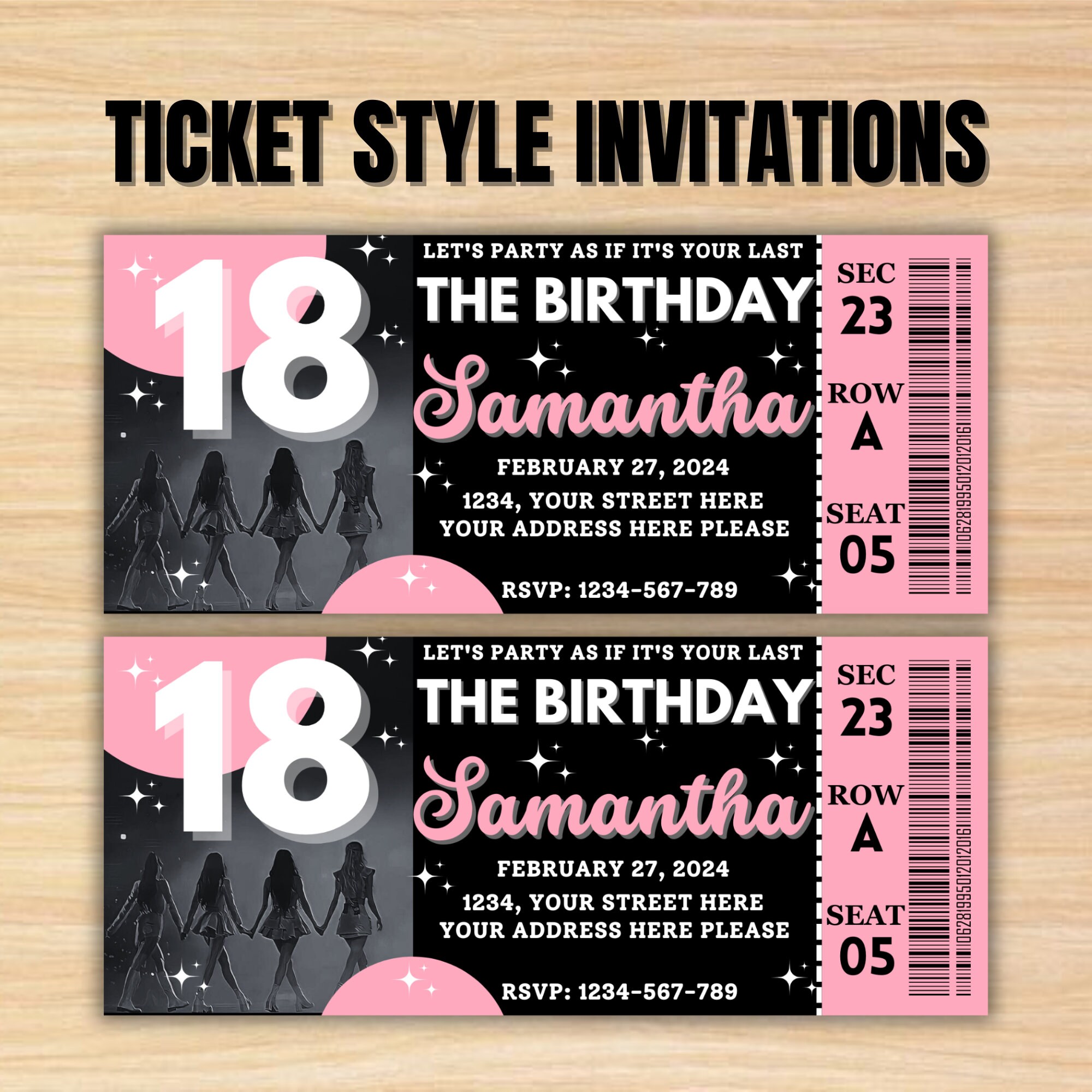 Blackpink Invitations for Blackpink Birthday Party Invites for Black ...