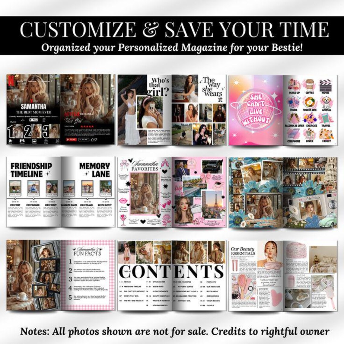 Birthday Magazine for Best Friend Templates Bestie Edition, 40 Pages ...