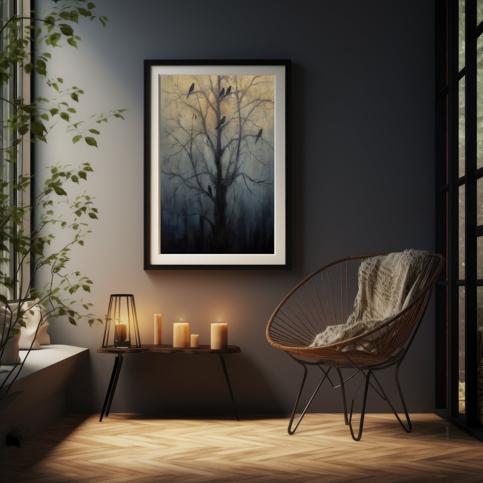 Spooky Crows Tree Dark Cottagecore Wall Art Dark Academia - Etsy