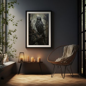Evil Owl | Dark Academia, Antique Oil Painting, Vintage Art, Dark Wall ...