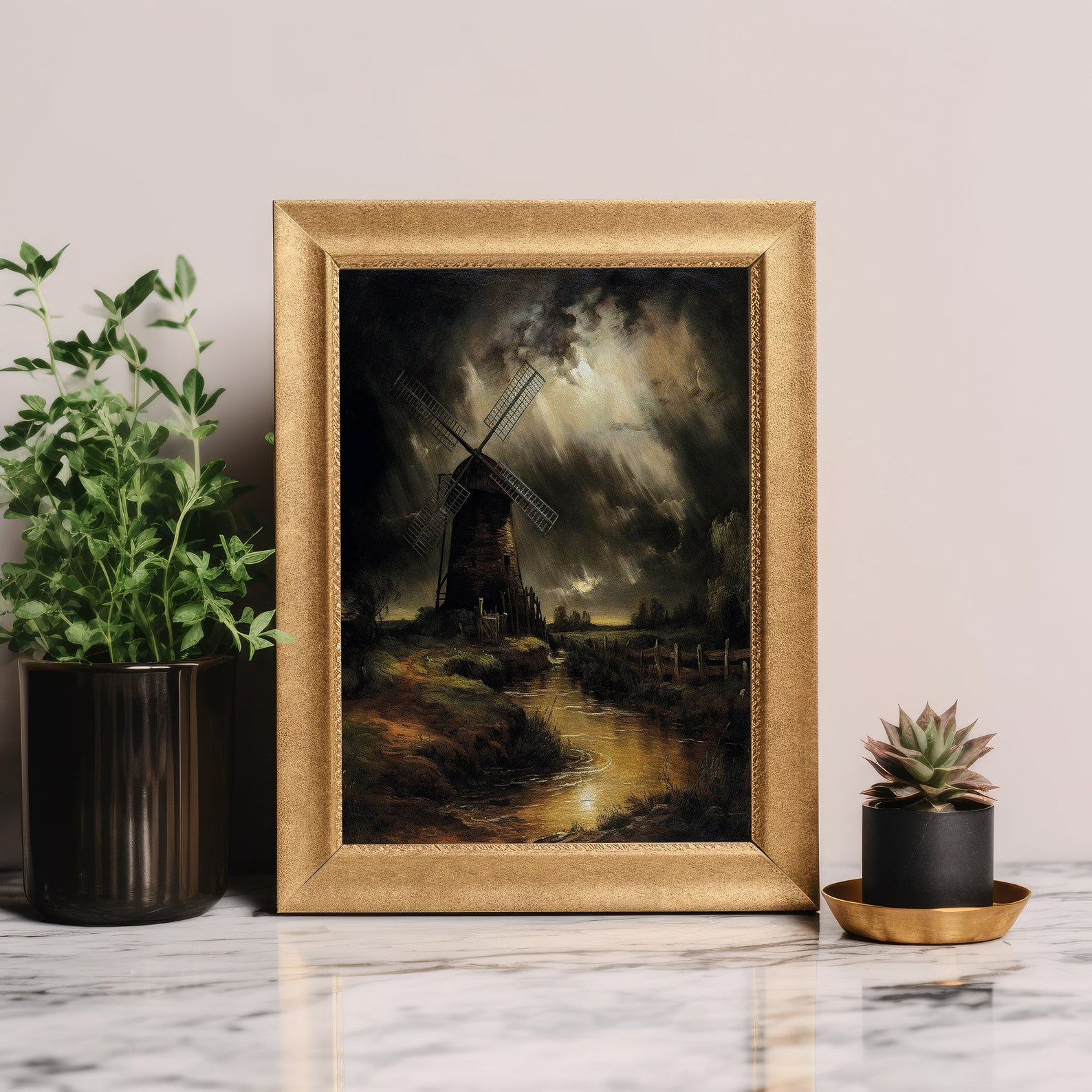 Windmill | Dark Academia, Farmhouse Decor, Impressionist Countryside ...