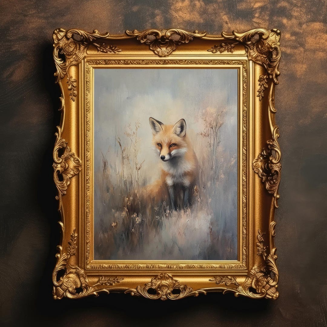 Red Fox Portrait | Woodland Animal Wall Decor, Ethereal Fox Painting ...