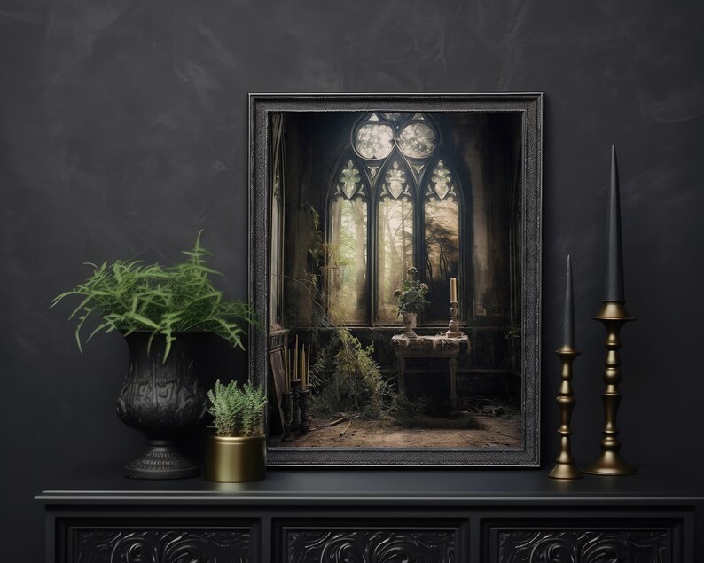 Abandoned Gothic Altar Goth Cottagecore, Dark Academia Prints, Moody ...