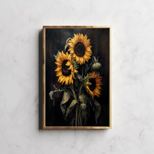 Gothic Sunflowers | Dark Academia, Antique Painting, Vintage Art, Dark ...
