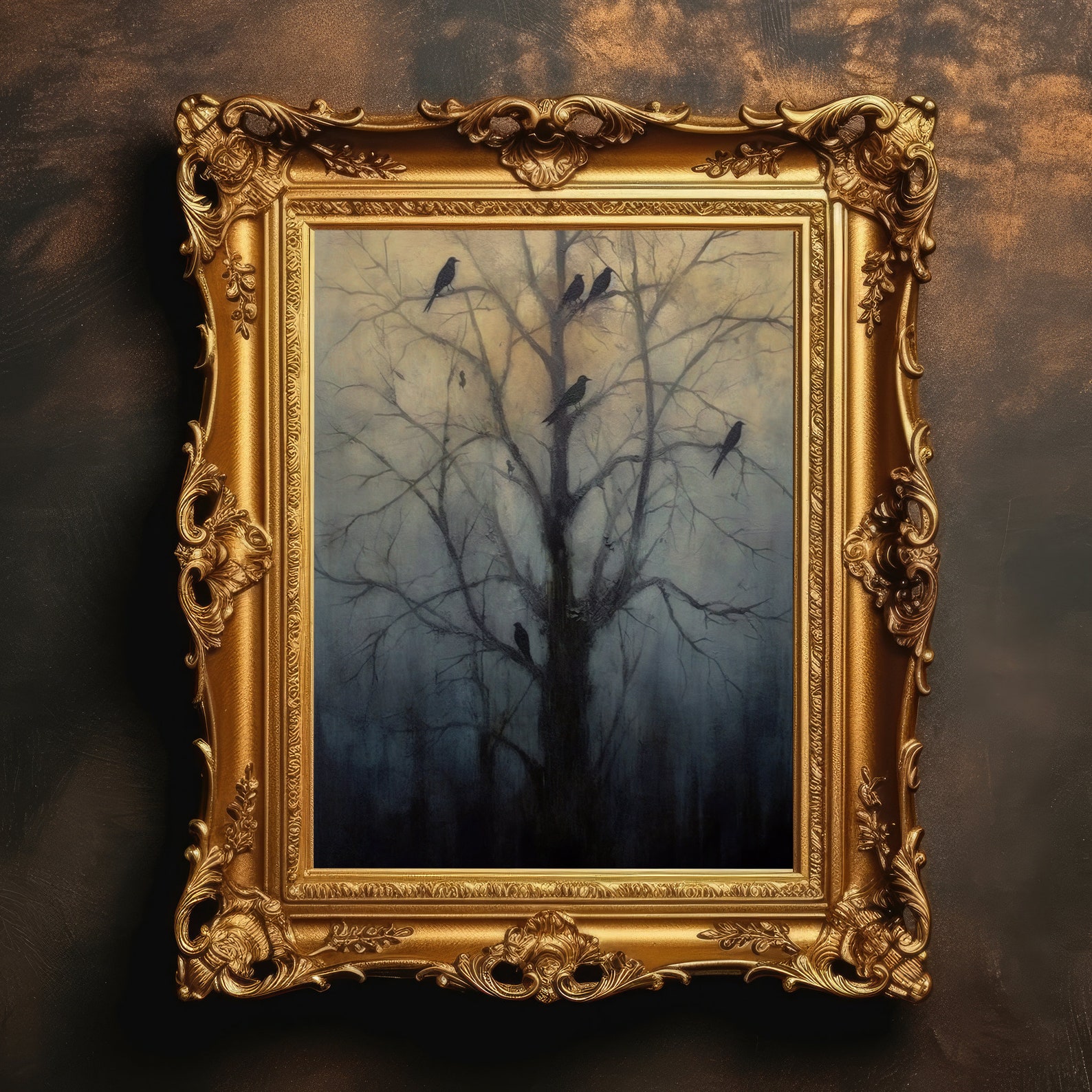 Spooky Crows Tree Dark Cottagecore Wall Art Dark Academia - Etsy