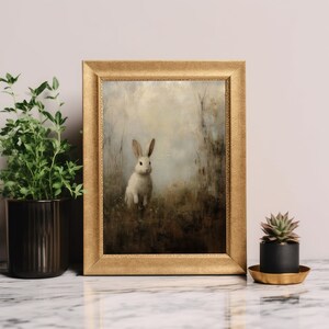 White Bunny | Dark Academia, Grassland Landscape, Moody Wall Art ...