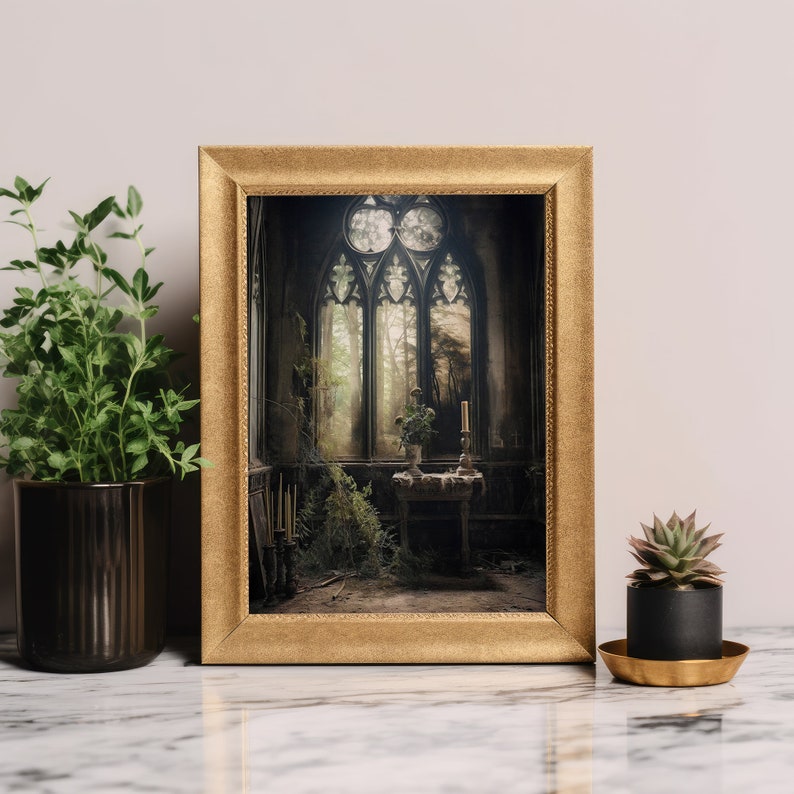 Abandoned Gothic Altar Goth Cottagecore, Dark Academia Prints, Moody ...
