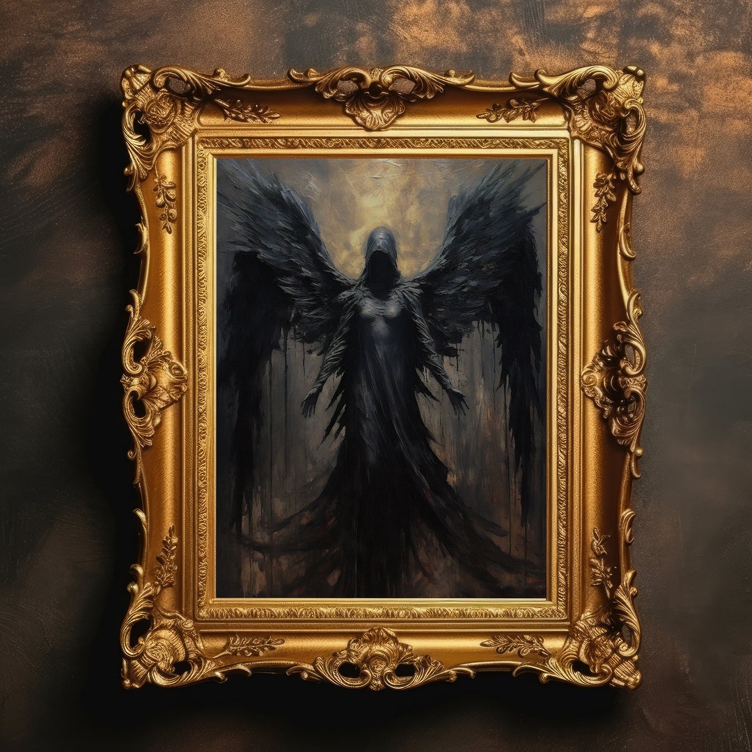 Fallen Angel | Dark Academia, Dark Angel Painting, Cottagecore, Moody ...