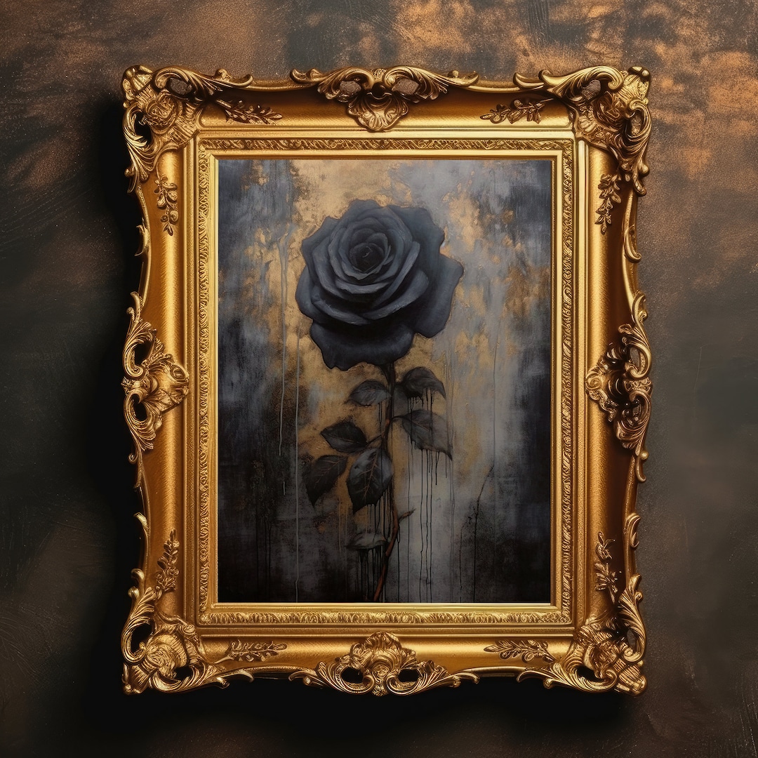 Vintage Black Rose | Dark Academia, Dark Cottagecore Aesthetic, Antique ...