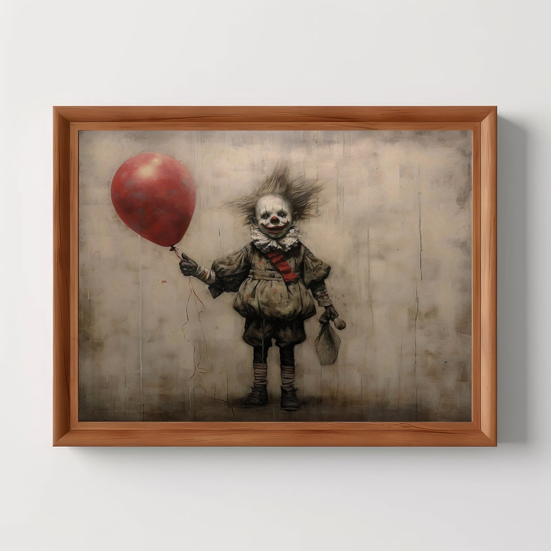 Creepy Child Clown | Halloween Prints, Spooky Horror Art, Whimsigoth ...