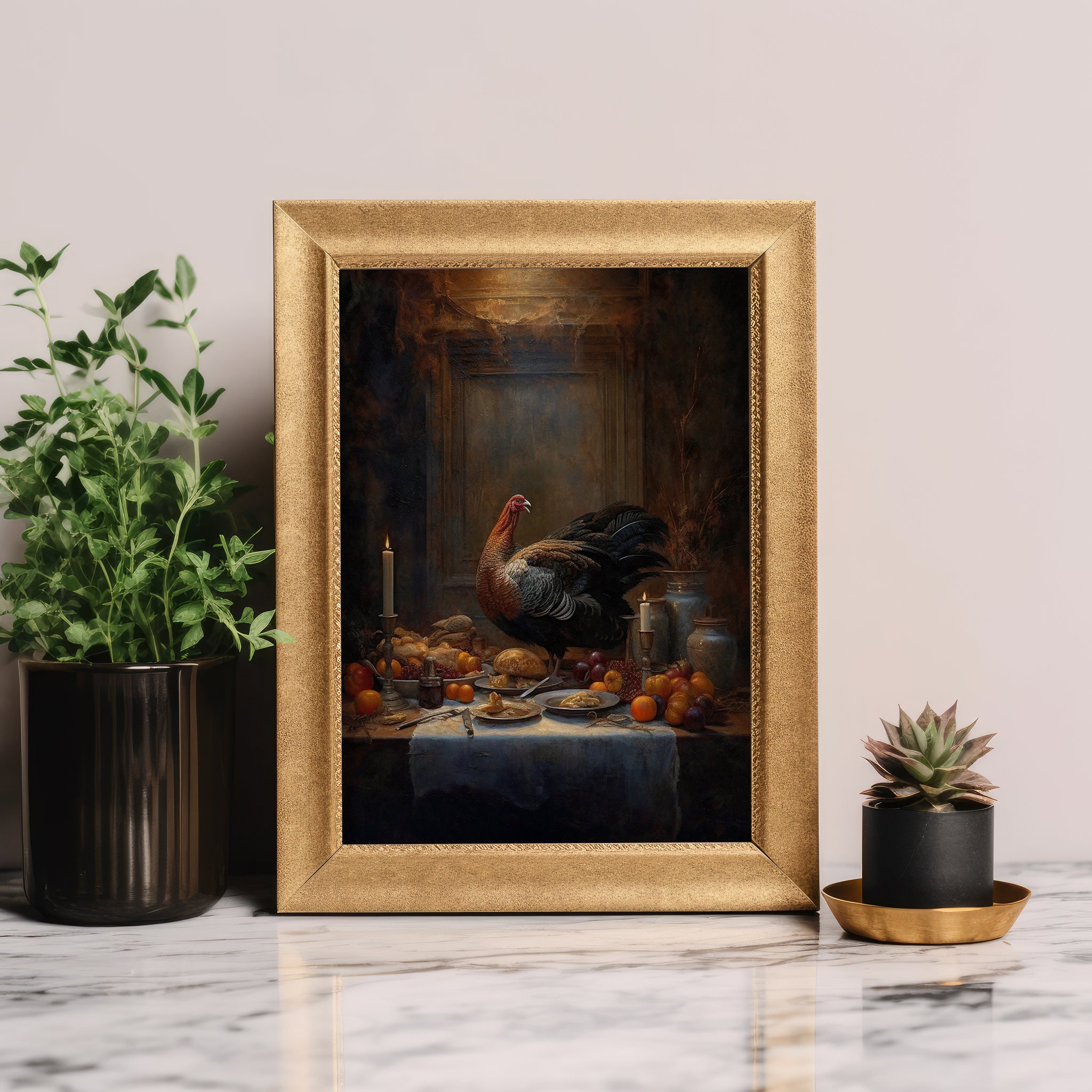 Turkey | Thanksgiving Day Feast, Dark Academia, Still Life, Moody Wall ...