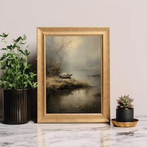 Turtle Pond | Moody Wall Art, Dark Academia, Cabin Room Decor, Antique ...