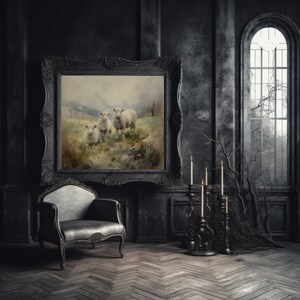 Sheep Pasture | Cottage Print, Spring Decor, Easter Wall Art, Rustic ...