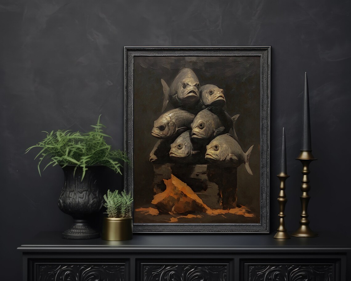 Angry Pile of Fish | Still Life, Dark Academia, Antique Painting ...
