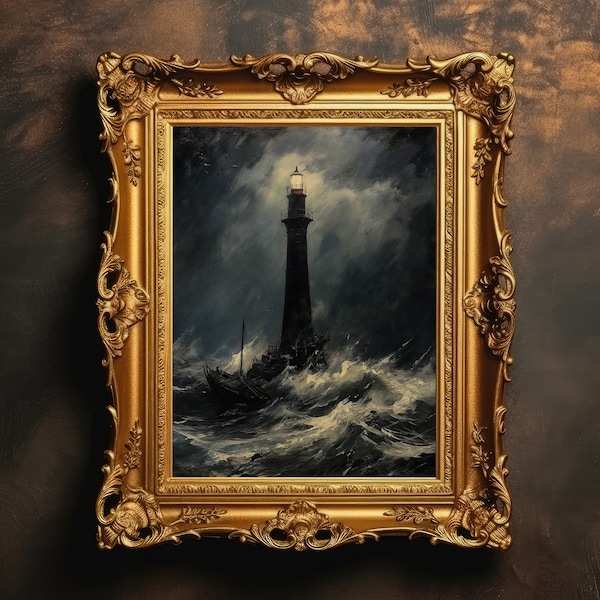 Antique Lighthouse Oil Paintings - Etsy